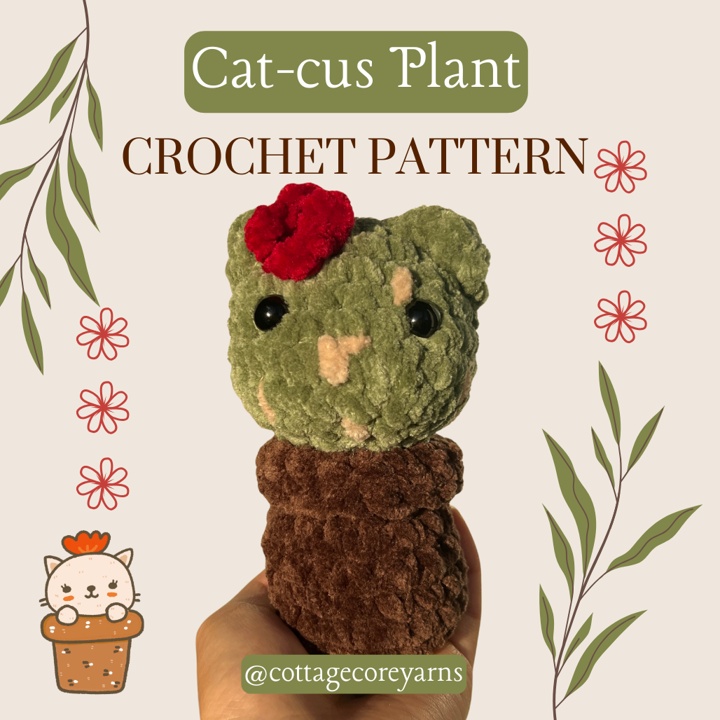 Cat-cus Plant Crochet (Pattern Only) – Cottage Core Yarns